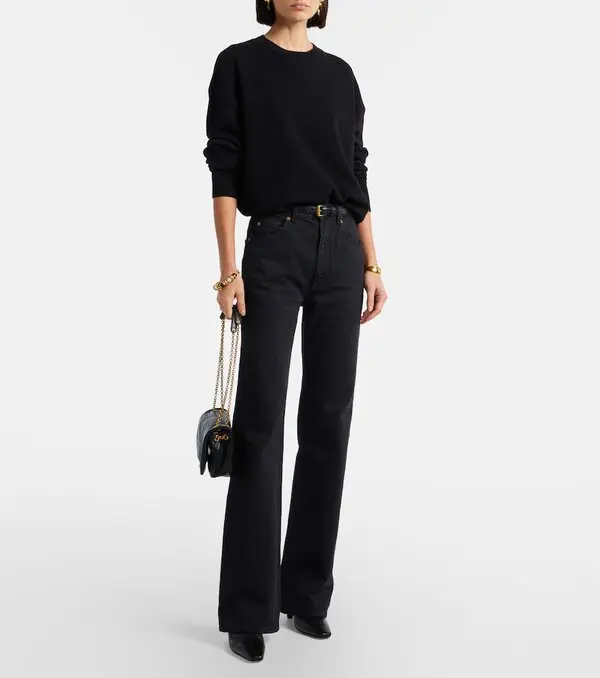 Saint Laurent Jill 75 Leather Ankle Boots - Black