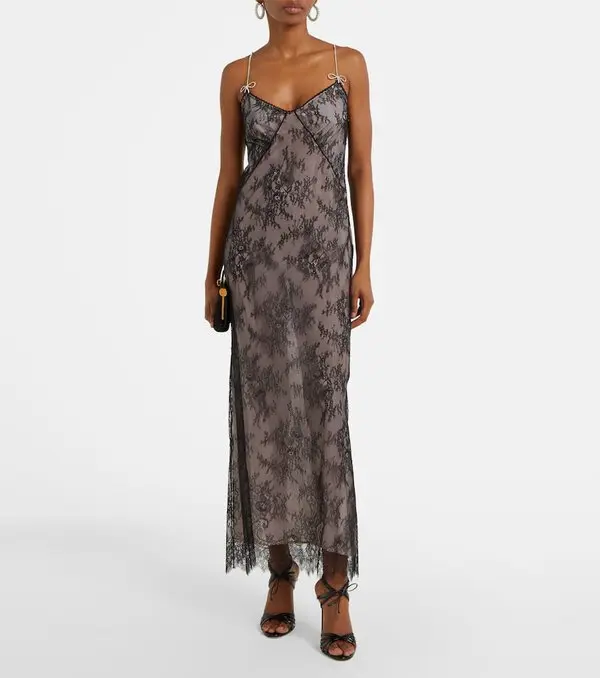 Blumarine Rebrodé Lace Midi Dress
