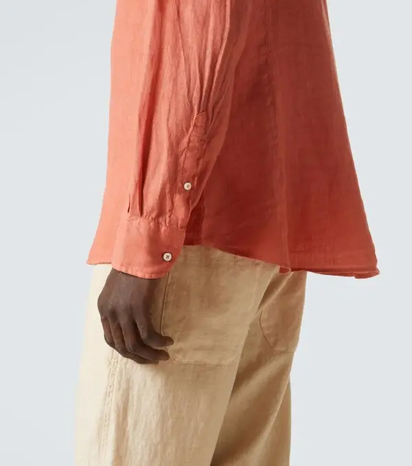 Fedeli Linen Oxford Shirt - Orange