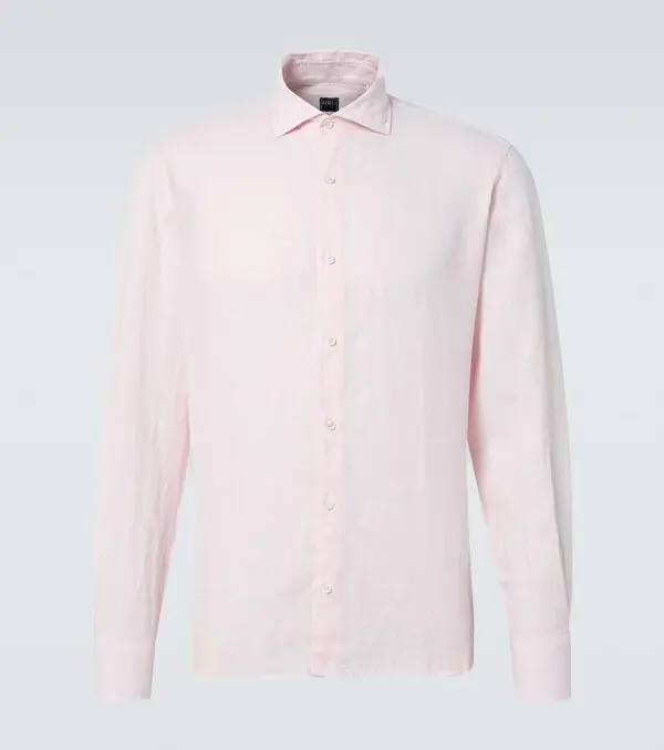 Fedeli Linen Oxford Shirt - Pink
