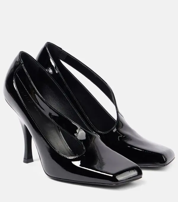 Khaite Eva 100 Cutout Patent Leather Pumps - Black