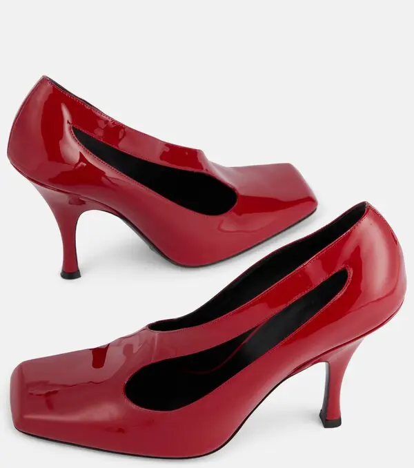 Khaite Eva 100 Cutout Patent Leather Pumps - Red