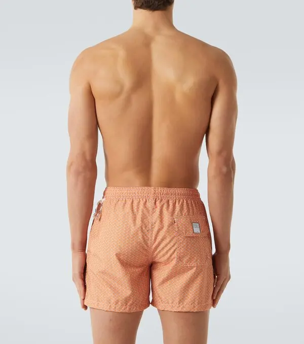 Fedeli Printed Swim Trunks - Orange