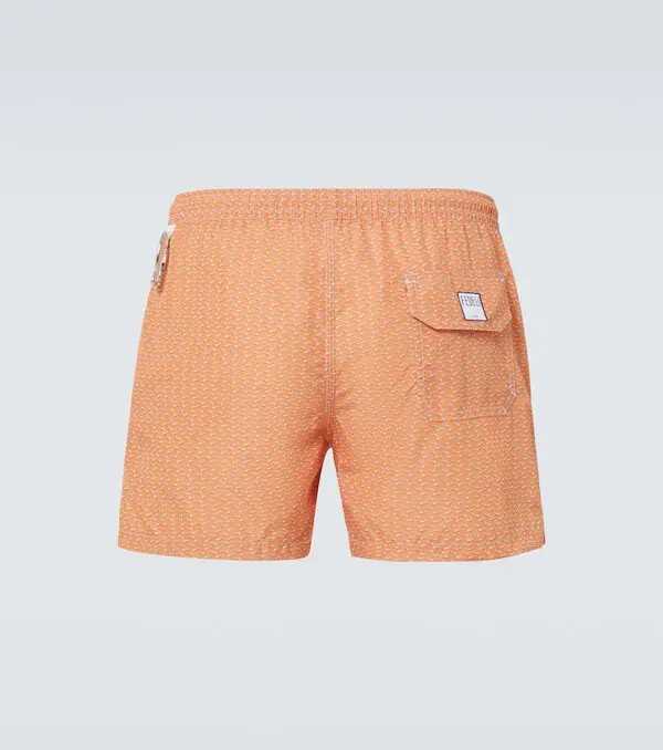 Fedeli Printed Swim Trunks - Orange