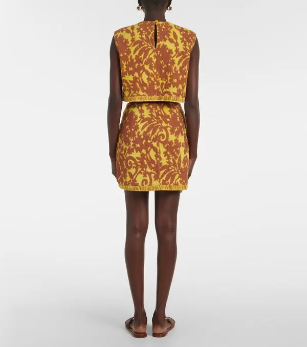 ALEMAIS Alémais Amarillo Printed Cotton-blend Wrap Skirt