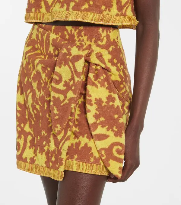 ALEMAIS Alémais Amarillo Printed Cotton-blend Wrap Skirt