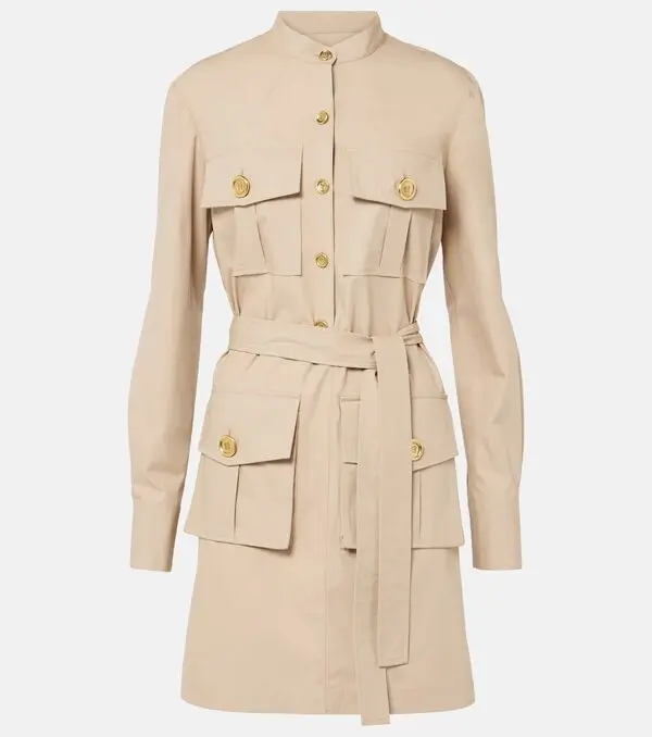 Givenchy 4g Cotton Poplin Minidress - Beige