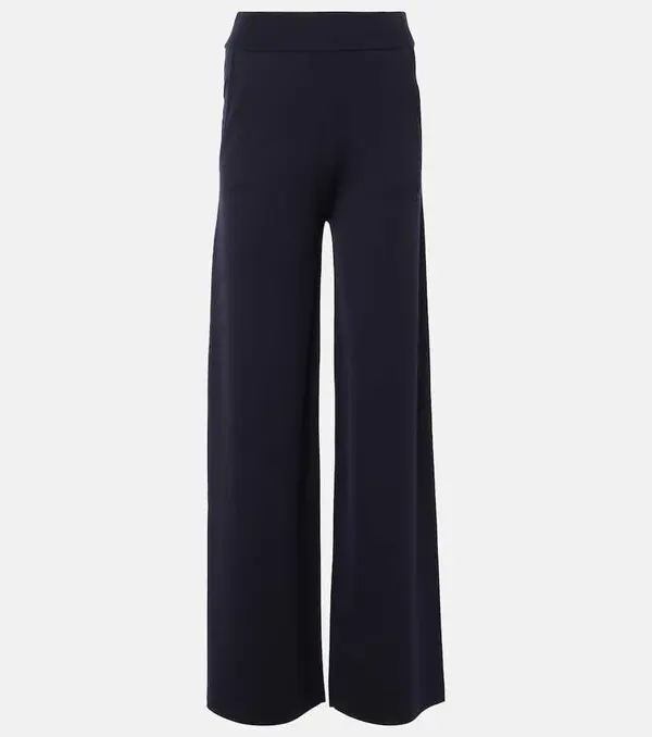 Max Mara Wilma Virgin Wool Wide-leg Trousers - Blue