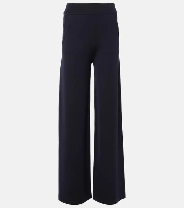Max Mara Wilma Virgin Wool Wide-leg Trousers - Blue