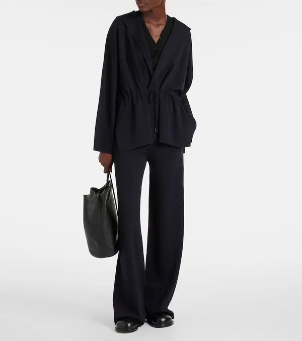 Max Mara Wilma Virgin Wool Wide-leg Trousers - Blue