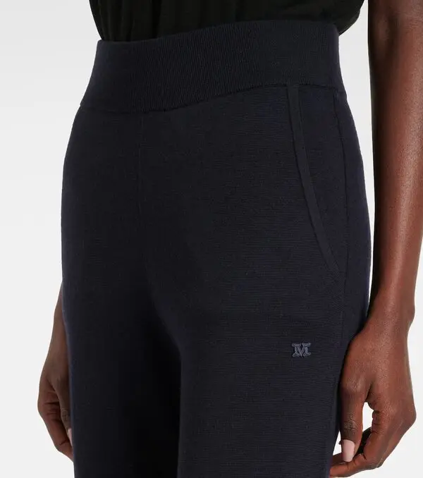 Max Mara Wilma Virgin Wool Wide-leg Trousers - Blue