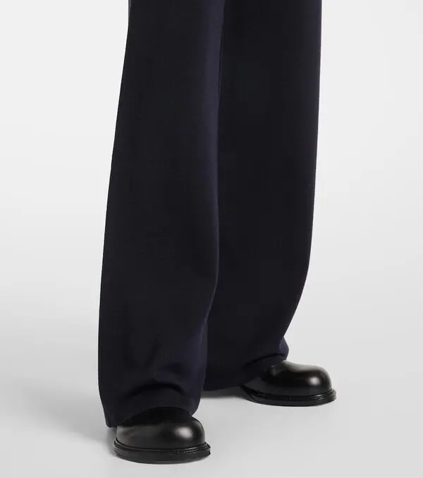 Max Mara Wilma Virgin Wool Wide-leg Trousers - Blue