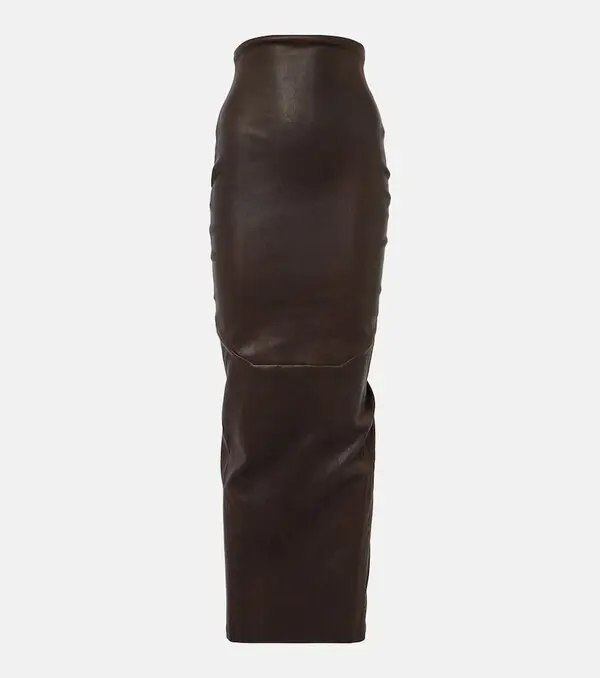 Rick Owens Dirt Pillar Maxi Skirt - Brown