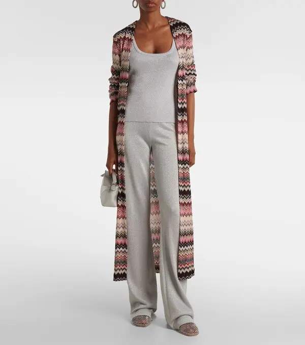 Missoni Lamé Straight Leg Trousers - Silver