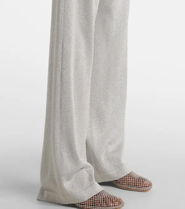 Missoni Lamé Straight Leg Trousers - Silver
