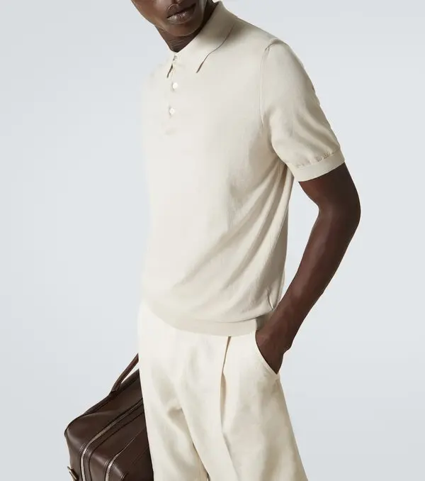 Fedeli Cotton Polo Shirt - Beige