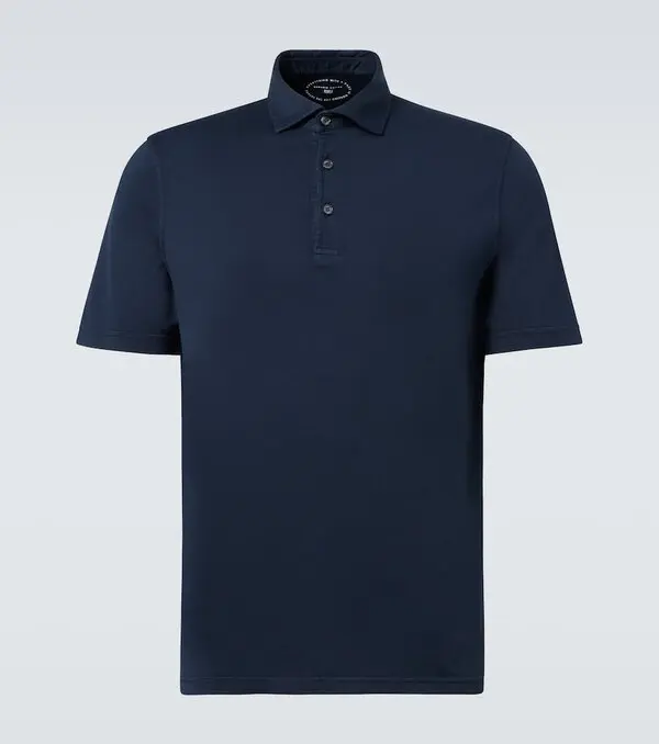 Fedeli Cotton Polo Shirt - Blue