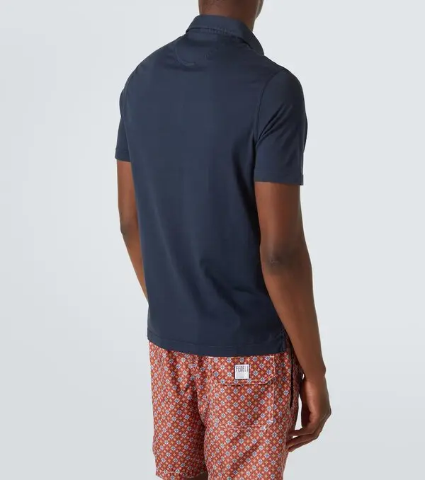 Fedeli Cotton Polo Shirt - Blue