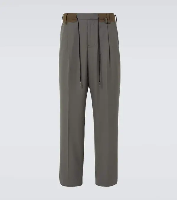 Sacai Mid-rise Wide-leg Pants