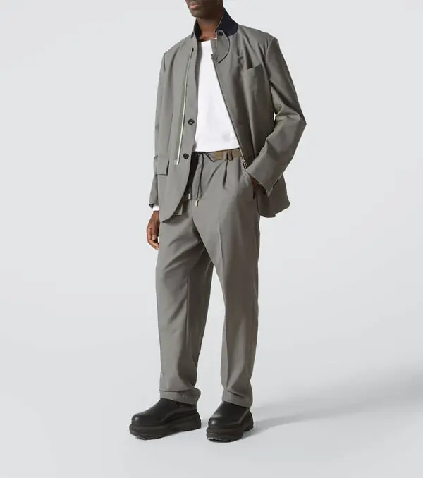 Sacai Mid-rise Wide-leg Pants