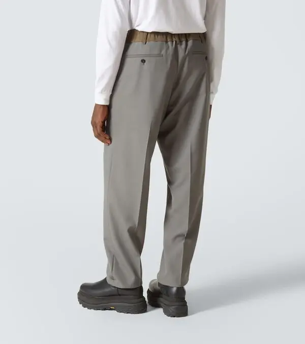 Sacai Mid-rise Wide-leg Pants
