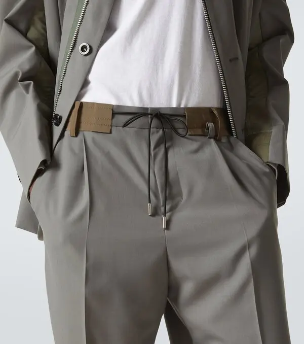 Sacai Mid-rise Wide-leg Pants
