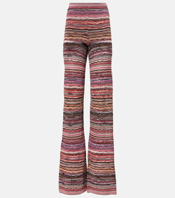 Missoni Zigzag Striped Lamé Flared Pants