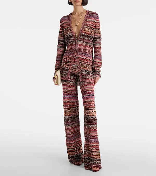 Missoni Zigzag Striped Lamé Flared Pants