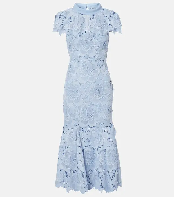 chinese dress ladies Floral Lace Midi Dress