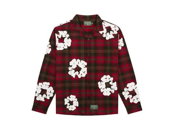 DENIM TEARS Cotton Wreath Pajama Shirt - Red