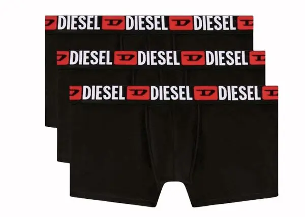 DIESEL Umbx Damien All Over Logo Waist Boxers - Black