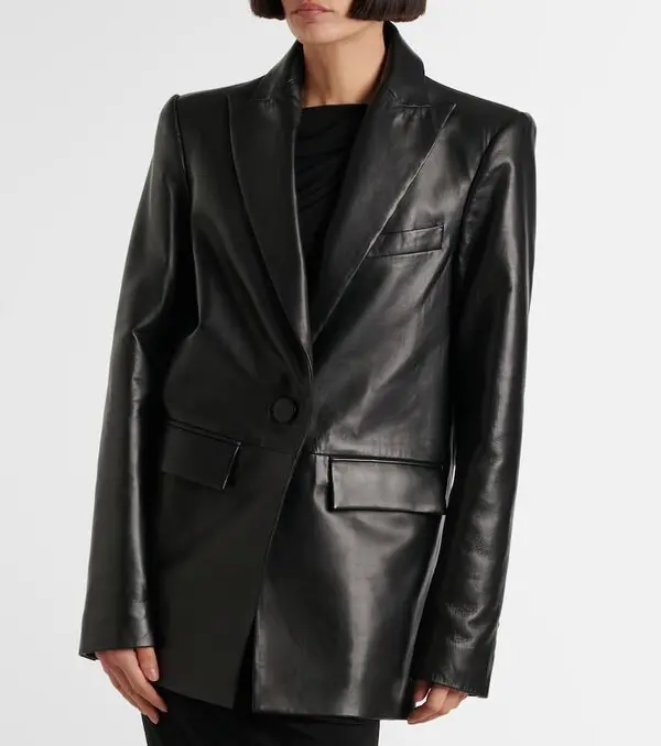 Alex Perry Oversized Leather Blazer