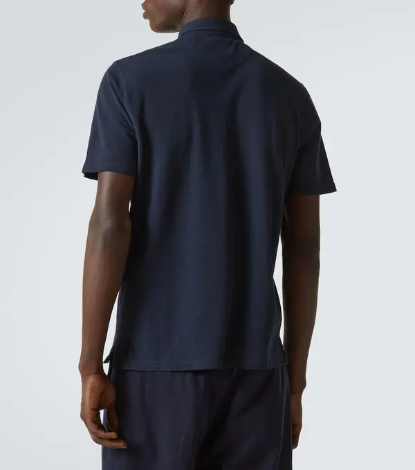 Fedeli Cotton Piqué Polo Shirt - Blue