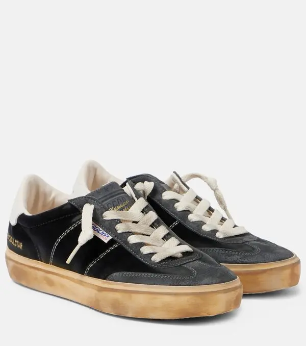 GOLDEN GOOSE Soul Star Velvet Sneakers - Grey