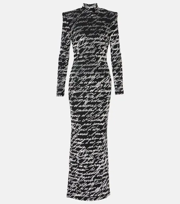 Balmain Love Letter Jacquard Gown