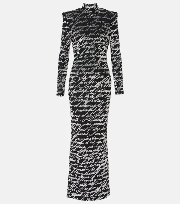 Balmain Love Letter Jacquard Gown