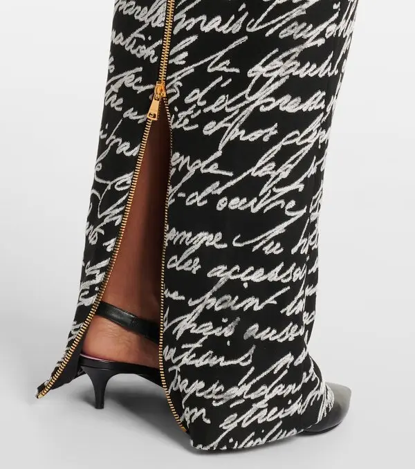 Balmain Love Letter Jacquard Gown
