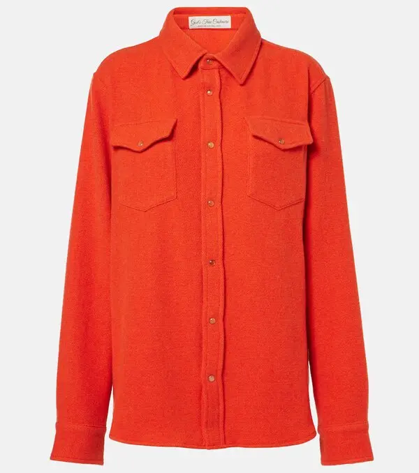 GOD'S TRUE CASHMERE Fire Cashmere Shirt - Orange