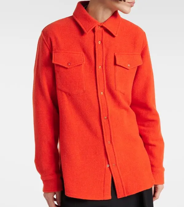 GOD'S TRUE CASHMERE Fire Cashmere Shirt - Orange