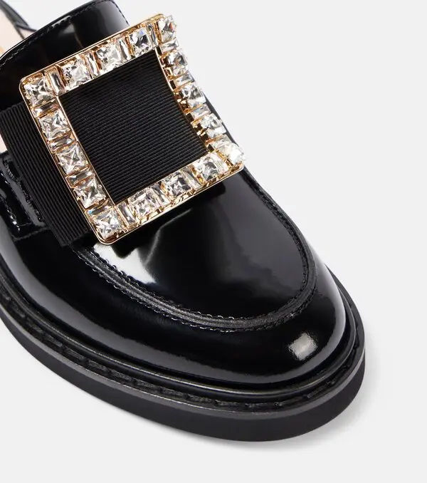 ROGER VIVIER Viv' Rangers Embellished Leather Mules