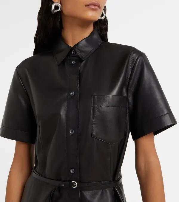 Altuzarra Kiera Leather Shirt Dress