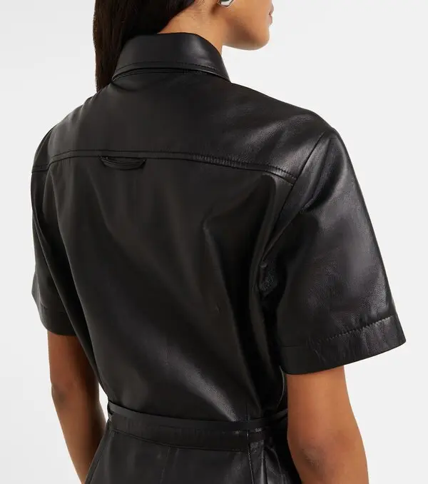 Altuzarra Kiera Leather Shirt Dress