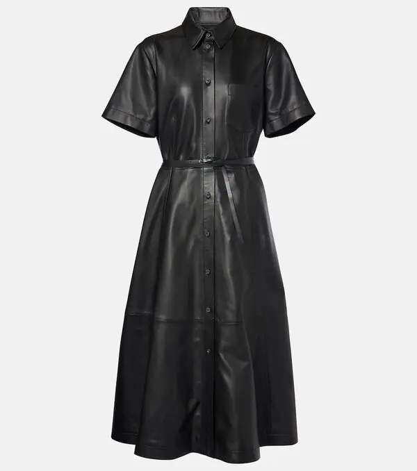 Altuzarra Kiera Leather Shirt Dress - Black
