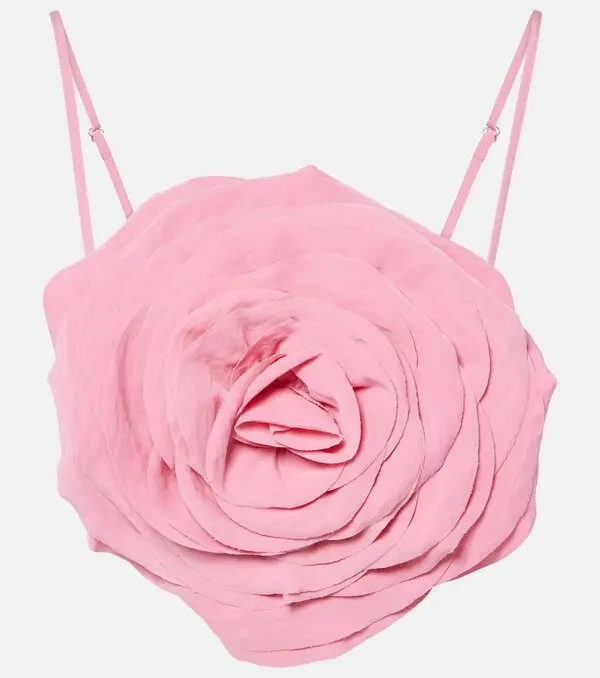Blumarine Floral-appliqué Crop Top - Pink