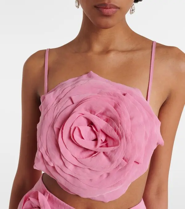 Blumarine Floral-appliqué Crop Top