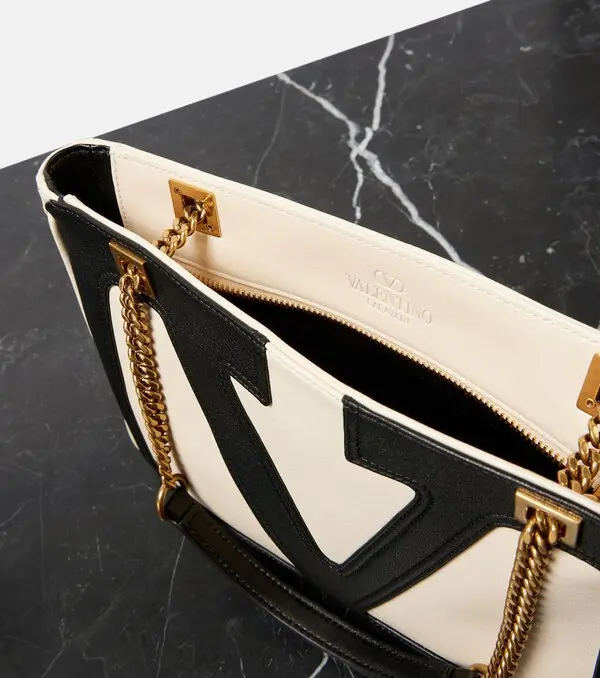 Valentino Garavani Viva Superstar Small Leather Tote Bag - Beige