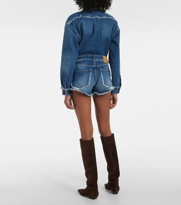 Alanui Fringed Denim Shorts