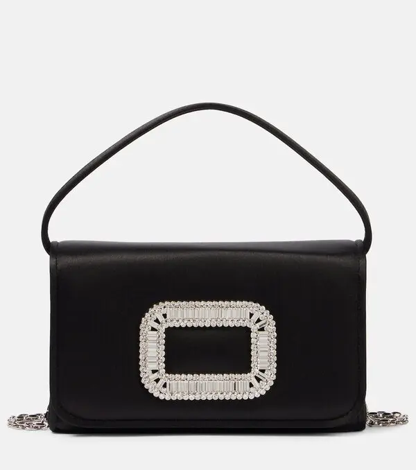 ROGER VIVIER Pilgrim Micro Embellished Shoulder Bag - Black