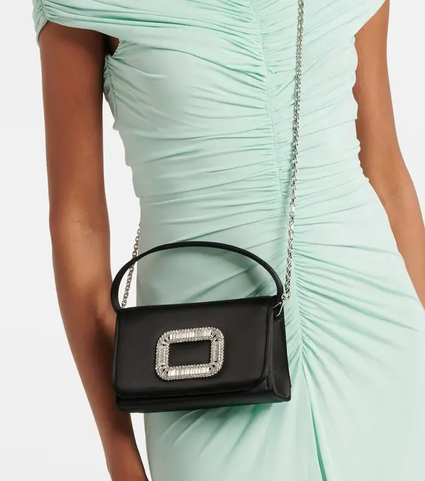 ROGER VIVIER Pilgrim Micro Embellished Shoulder Bag - Black