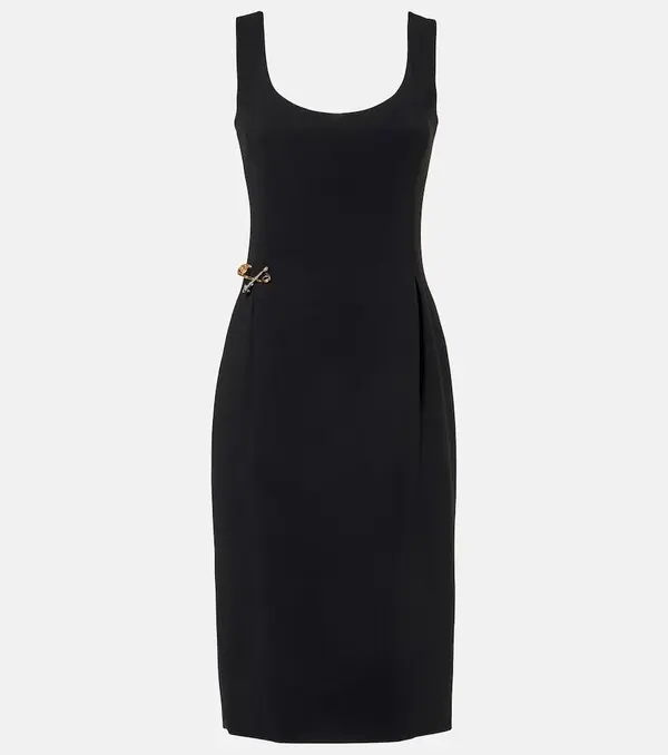 Versace Safety Pin Cady Midi Dress - Black